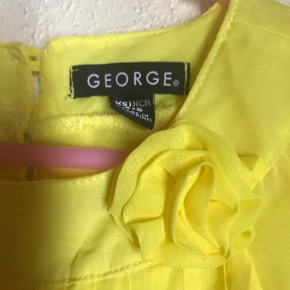 George | Dresses | George Bright Yellow Pleated Dress Size 45 | Poshmark